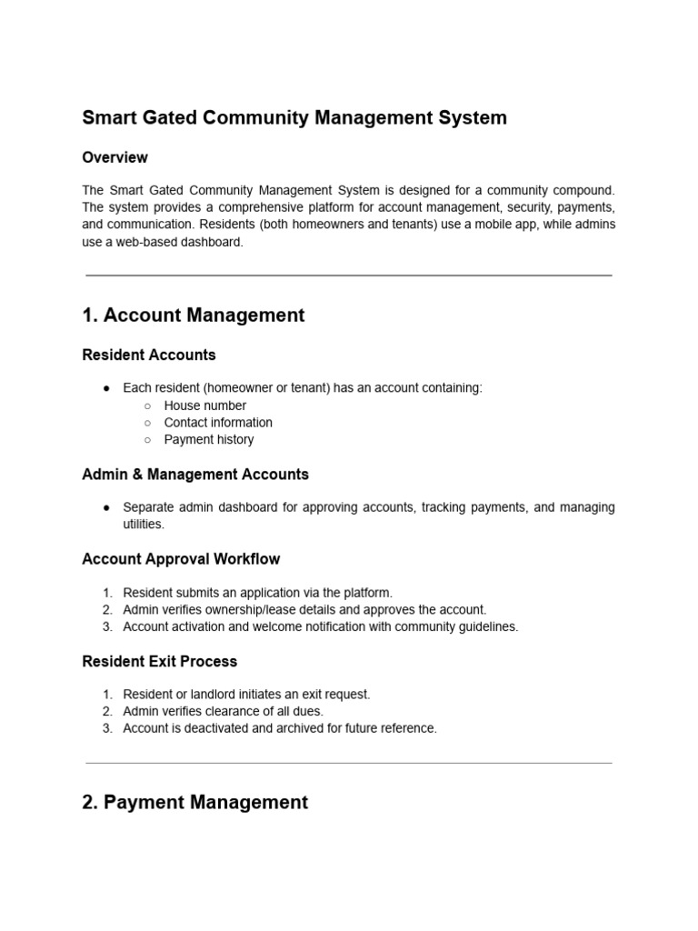 Smart Gated Community Management System | PDF