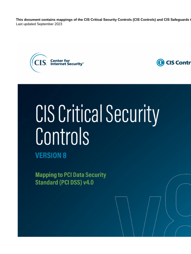 CIS Controls v8 Mapping To PCI DSS v4.0 9 2023 | PDF | Information ...