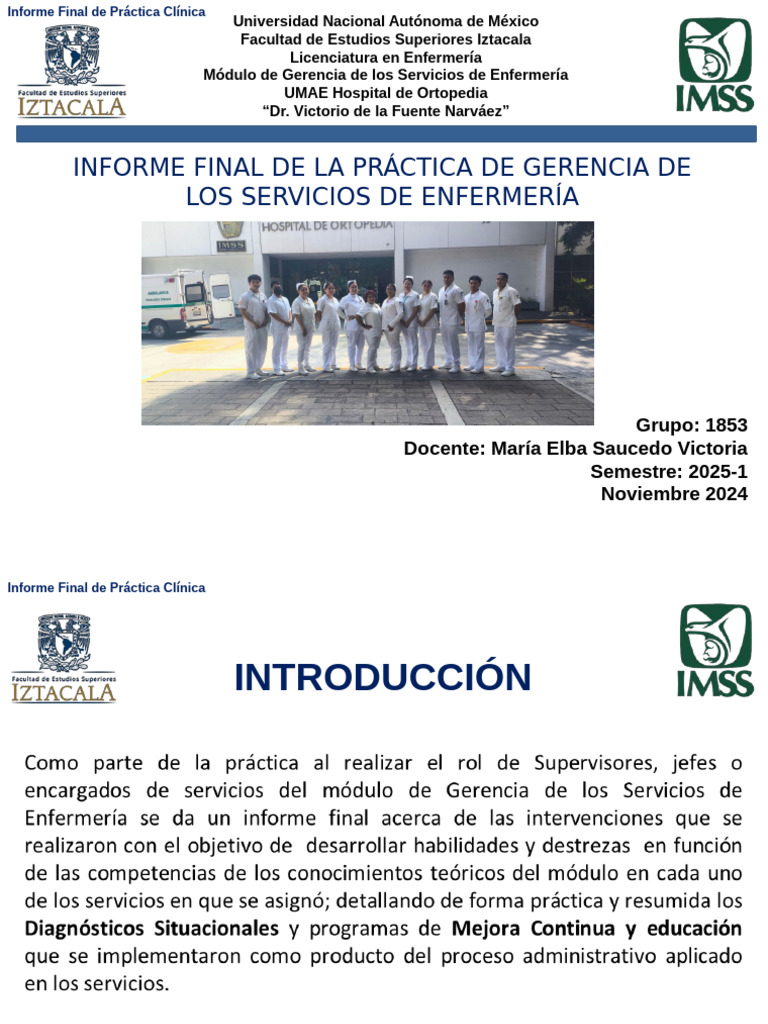 INFORME FINAL - Ceye - Subceye Rubi Zamora | PDF | Hospital | Enfermería