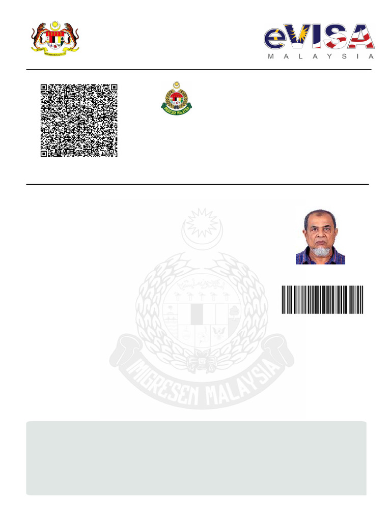 Malaysia eVISA Details for Lutfur Rahman | PDF