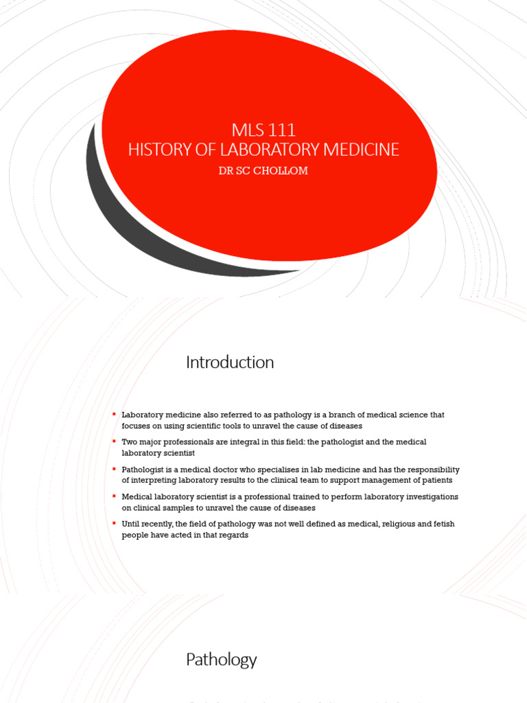 Evolution of Laboratory Medicine History | PDF | Pathology | Microbiology