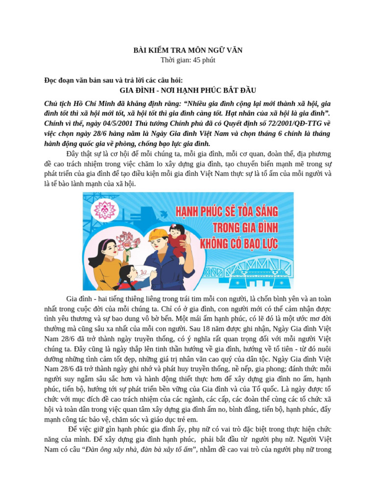 ĐỀ KIỂM TRA VBTT K10 | PDF