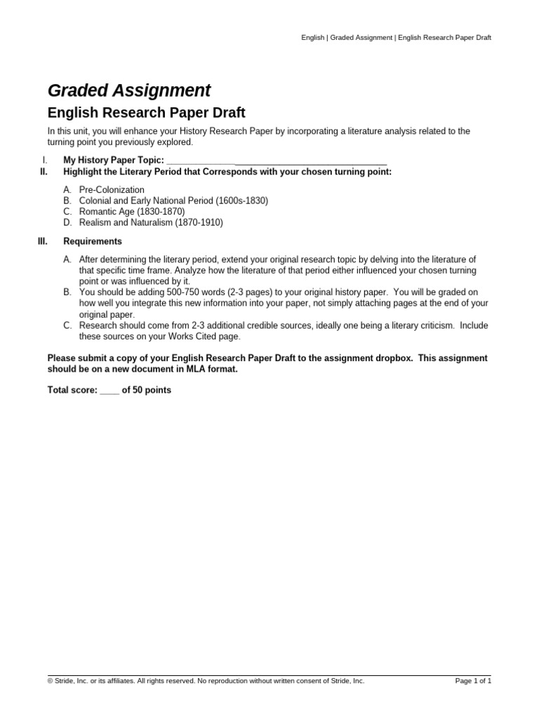 6.04 Graded Assignment English Research Paper Draft | PDF