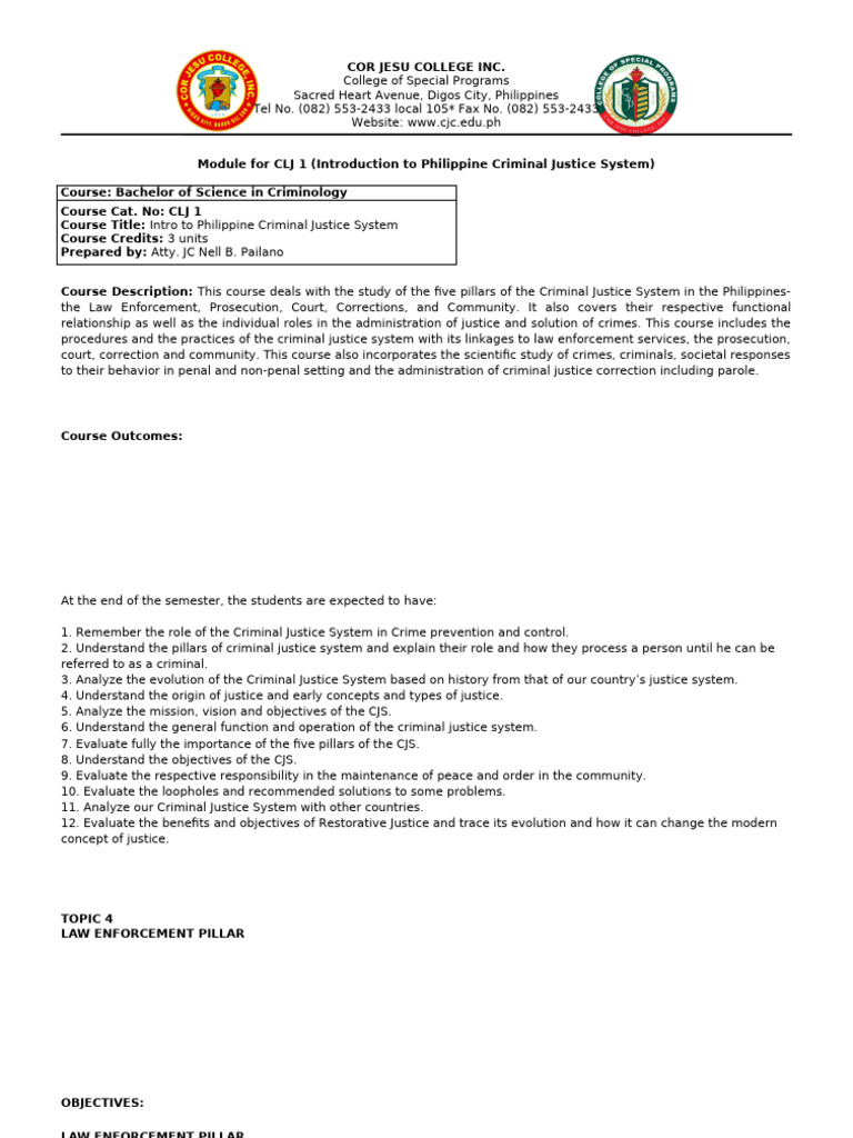 CLJ-1-COR-JESU-MODULE-Topic-No.-4-ATTY.-JC-NELL-PAILANO | PDF | Search Warrant | Search And Seizure