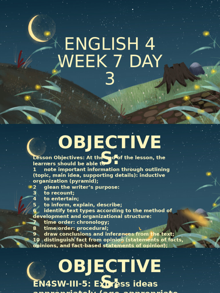 English 4 Week 7 Lesson on Text Types | PDF | Waste