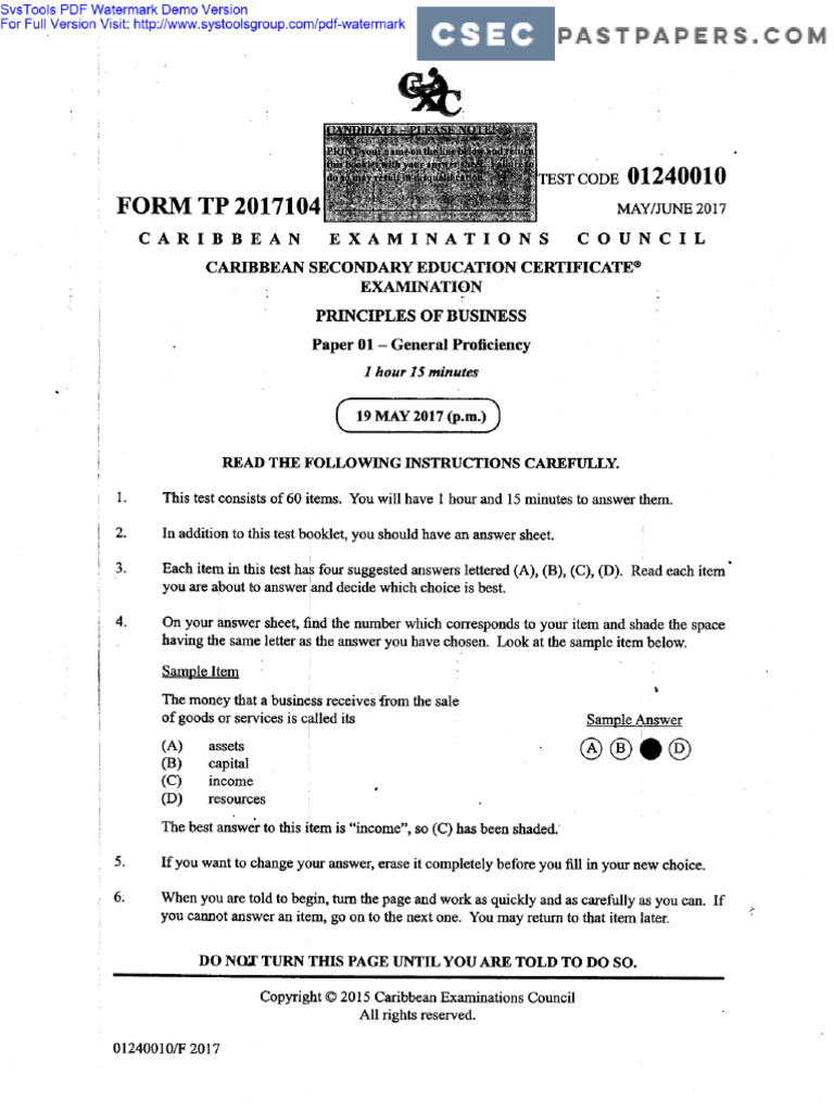 Pop CXC Practice p1 | PDF