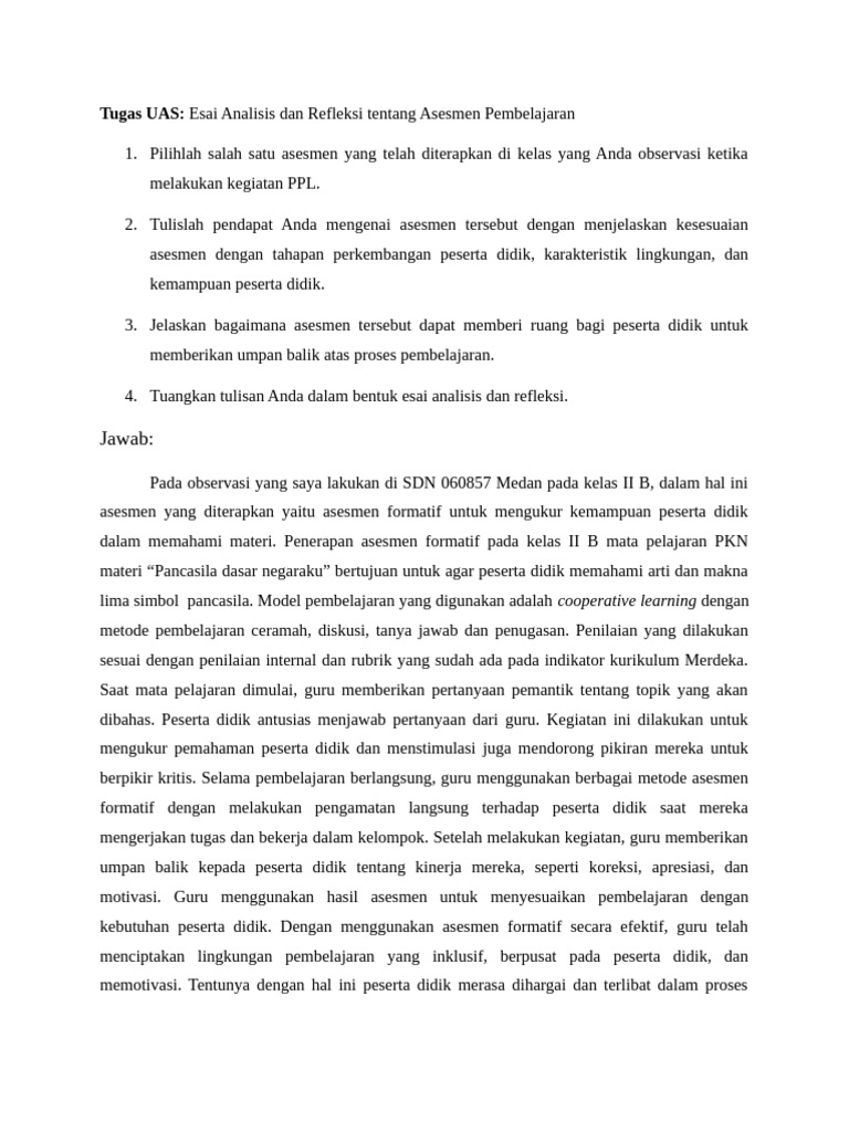 UAS Pemahaman Peserta Didik | PDF