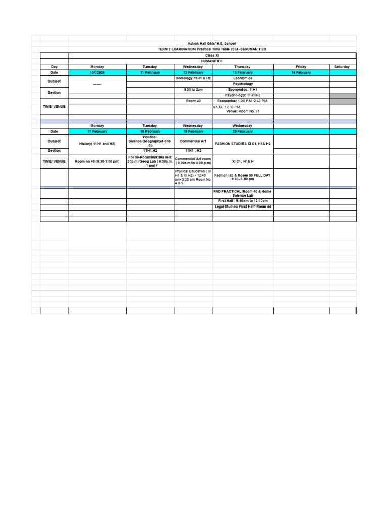 TERM2 PRACTICAL TT HUMANITIES 2025 | PDF | Science | Liberal Arts Education