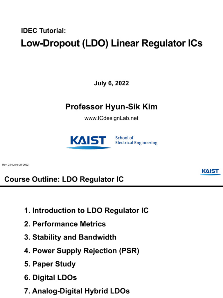 2022 IDEC강의 LDO | PDF | Electronic Design | Electric Power