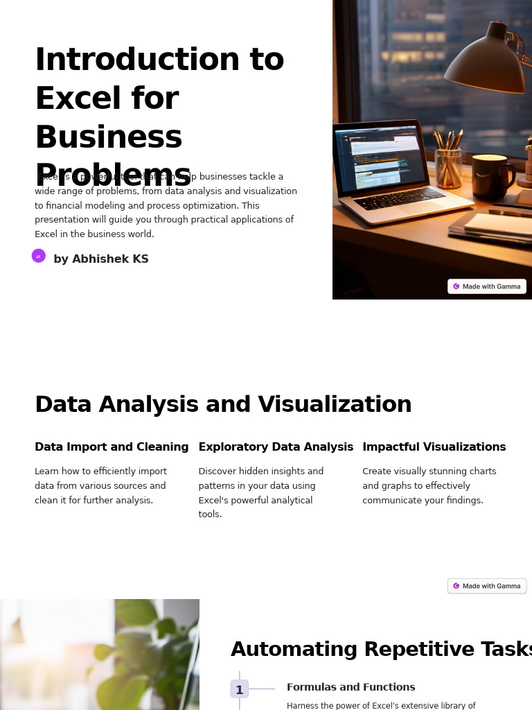 Excel for Business Problem Solving | PDF | Microsoft Excel | Data Analysis