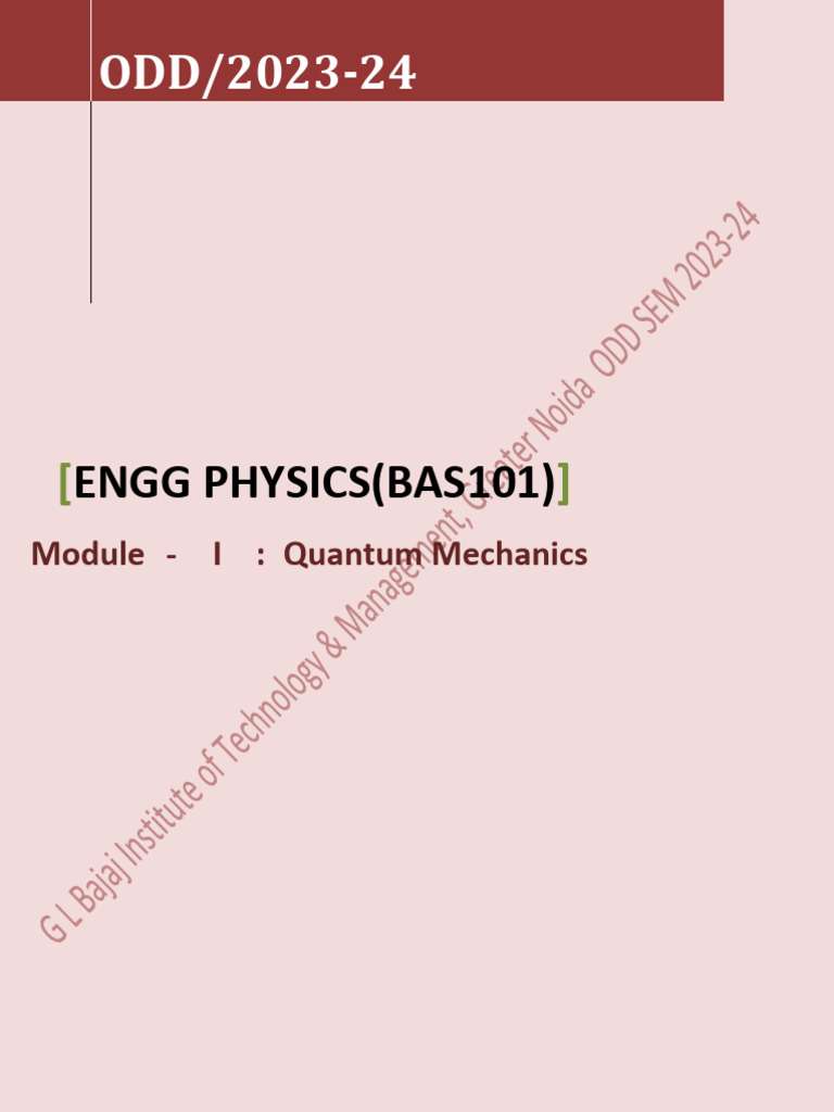 Short Answer-Engg Physics-2023-24 Odd Sem | PDF | Waves | Electromagnetic Radiation