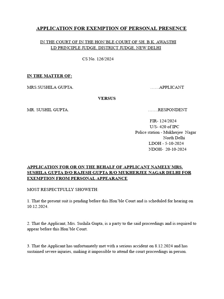 Exempt application | PDF