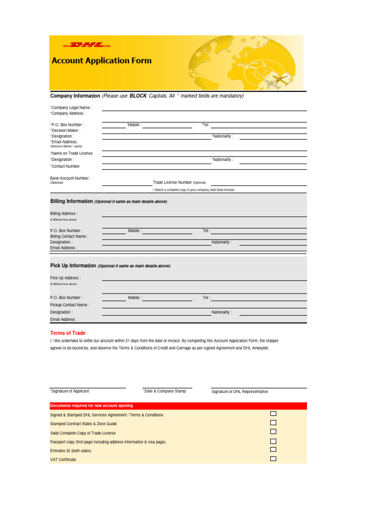 New Standard Account Application Form | PDF | Banks | Payments