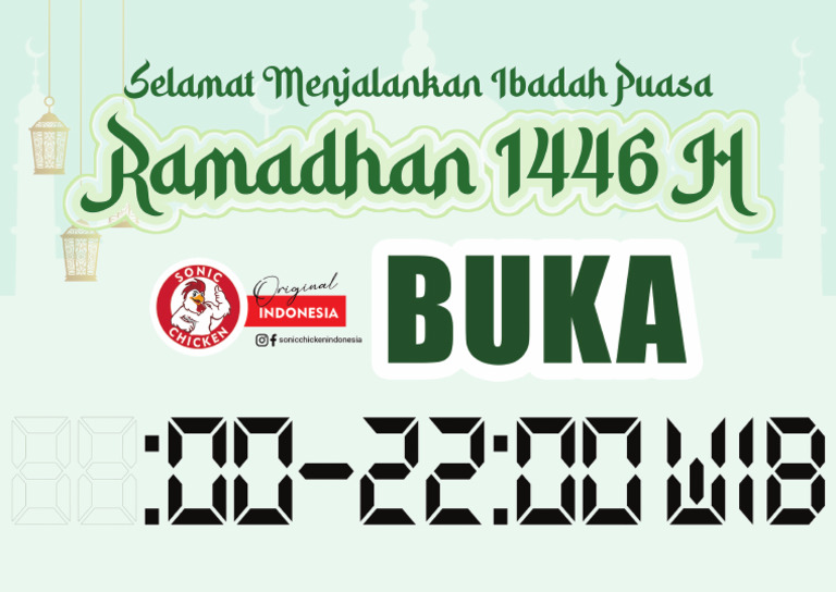 Jam Buka 1 Ramadhan 1446 H UK A4 WIB | PDF