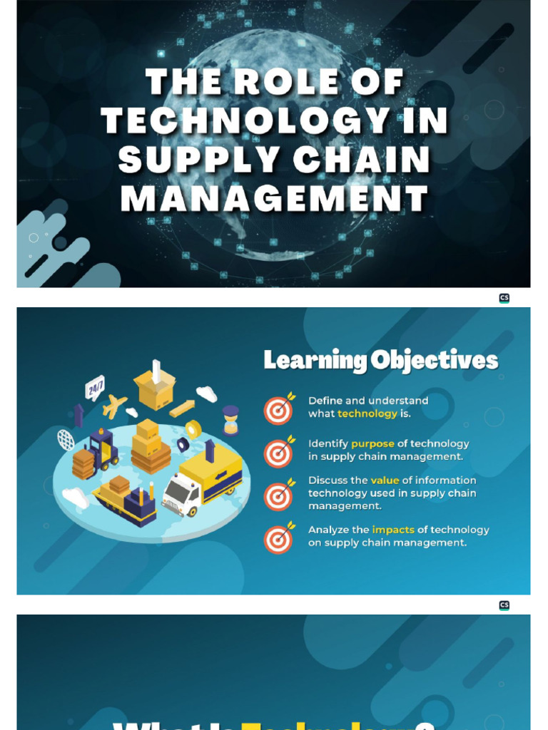 Lecture 3 The Role of Technology in Supply Chain Management 20230905 ...