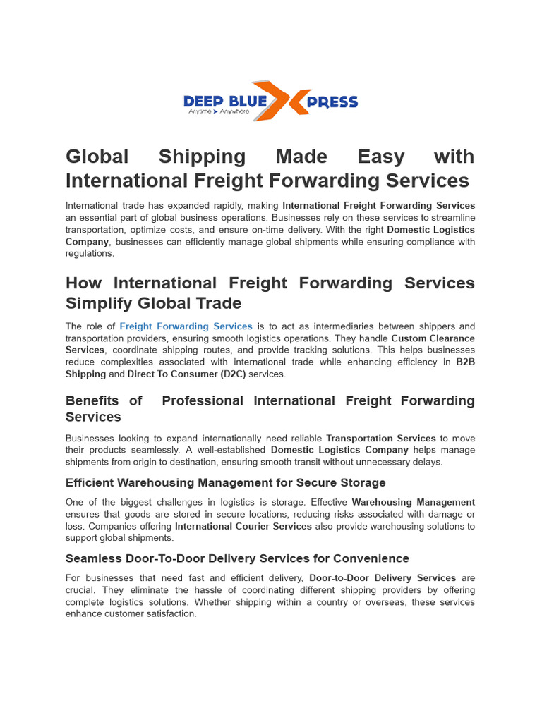 Simplifying Global Freight Forwarding | PDF | Logistics | Cargo