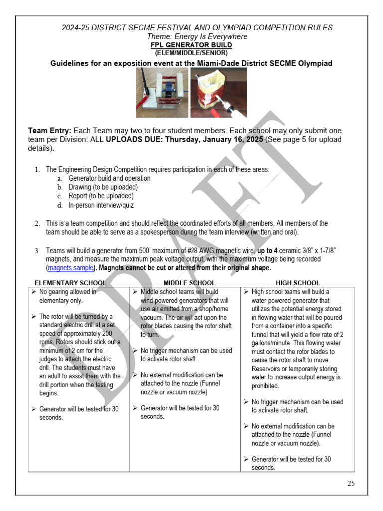 fpl specs | PDF | Electric Generator | Science, Technology, Engineering ...