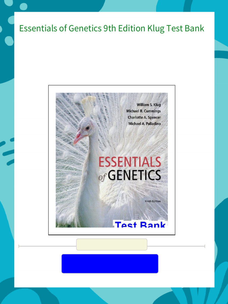Enjoy immediate access to the full Essentials of Genetics 9th Edition ...