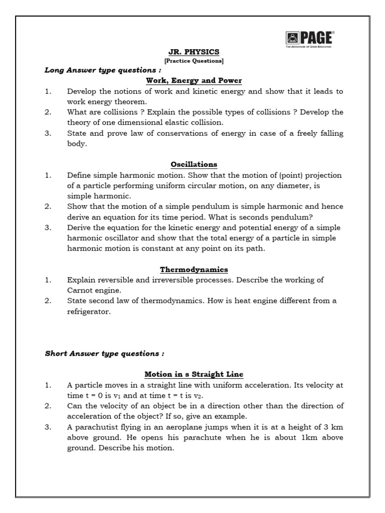 Physics Practice Questions Guide | PDF | Acceleration | Gases