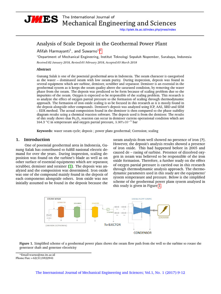 Analysis of Scale Deposit in The Geothermal Power Plant | PDF | Iron ...