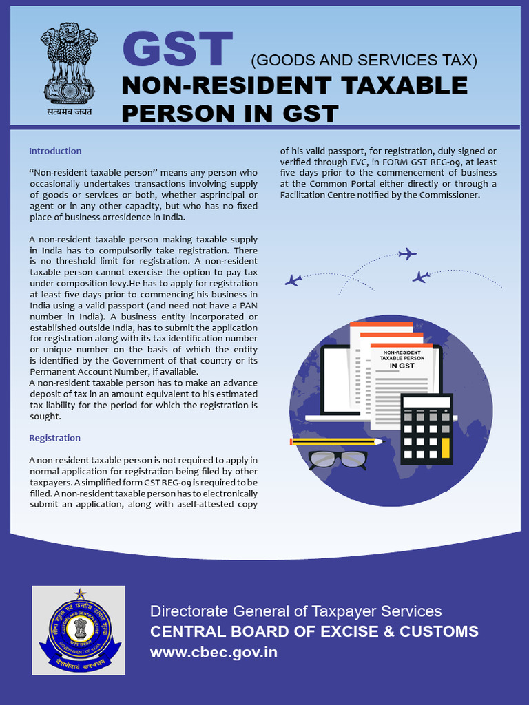 E Flier - Non Resident Taxable Person | PDF | Taxes | Payments
