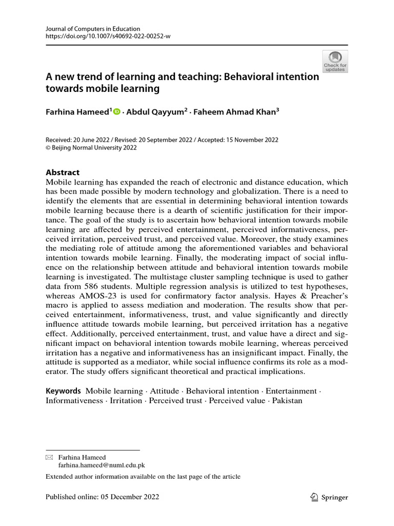 Farhina, Abdul Qayyum, Faheem Khan | PDF | Attitude (Psychology) | Variance