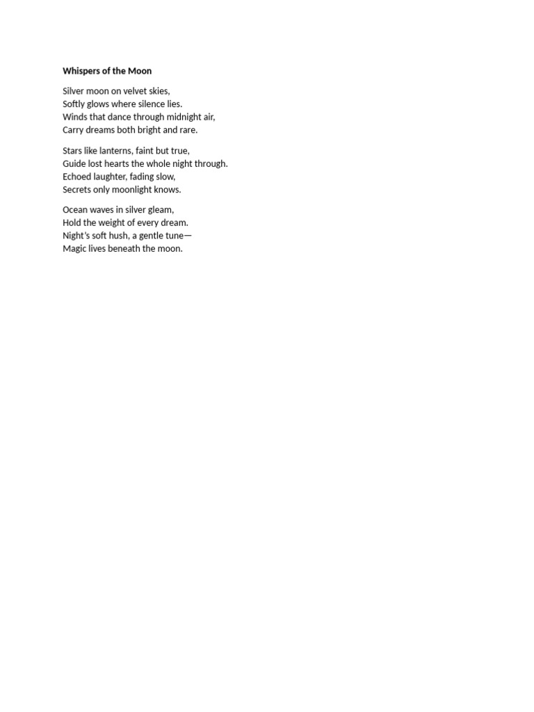 Moon Poem | PDF