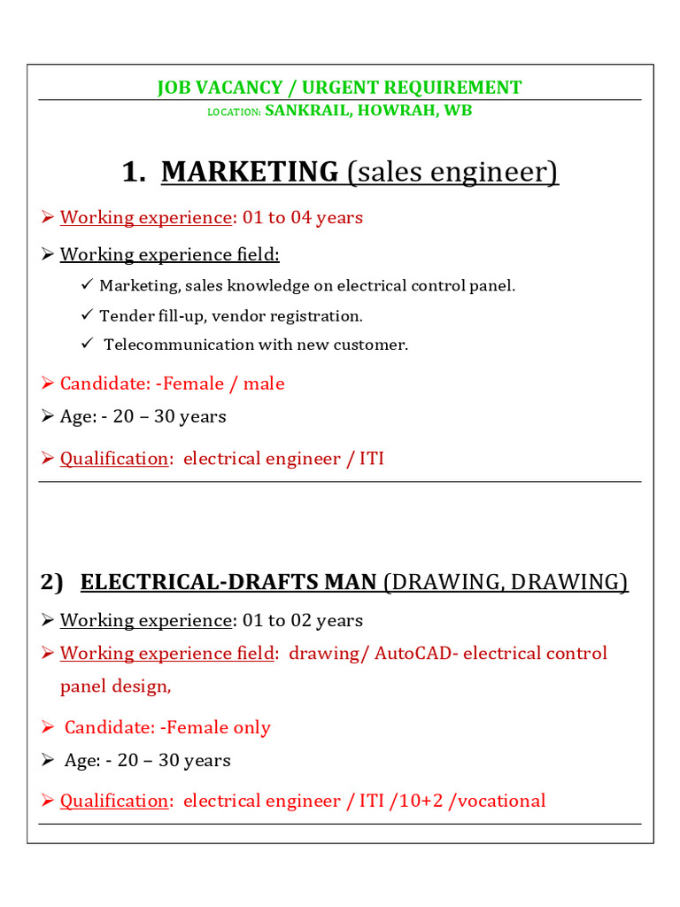 2 Notice Job Requirement | PDF