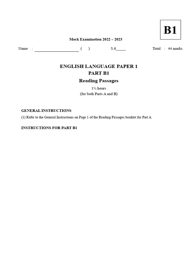 Mock_Paper 1_RP_Part_B1 | PDF | Printing | Printing Press