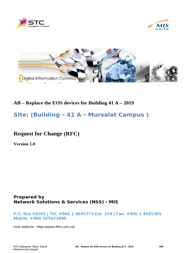 RFC-AB – Replace the EOS Devices for Building 41 a – 2019,Project ...