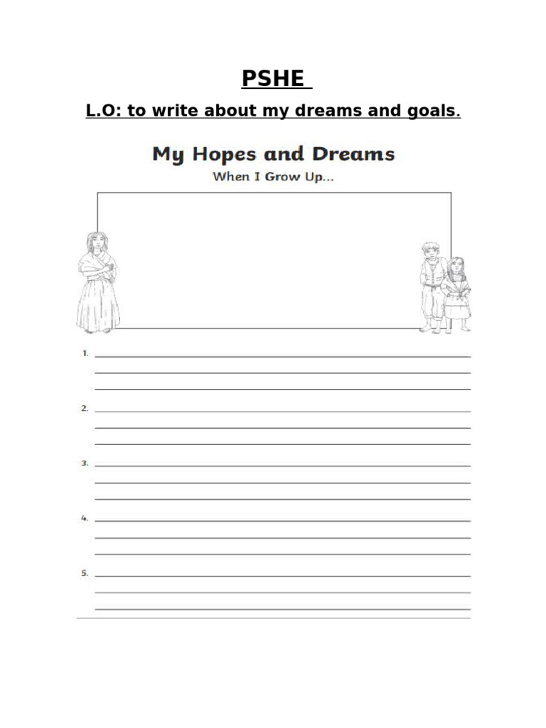 Writing About Dreams and Goals | PDF