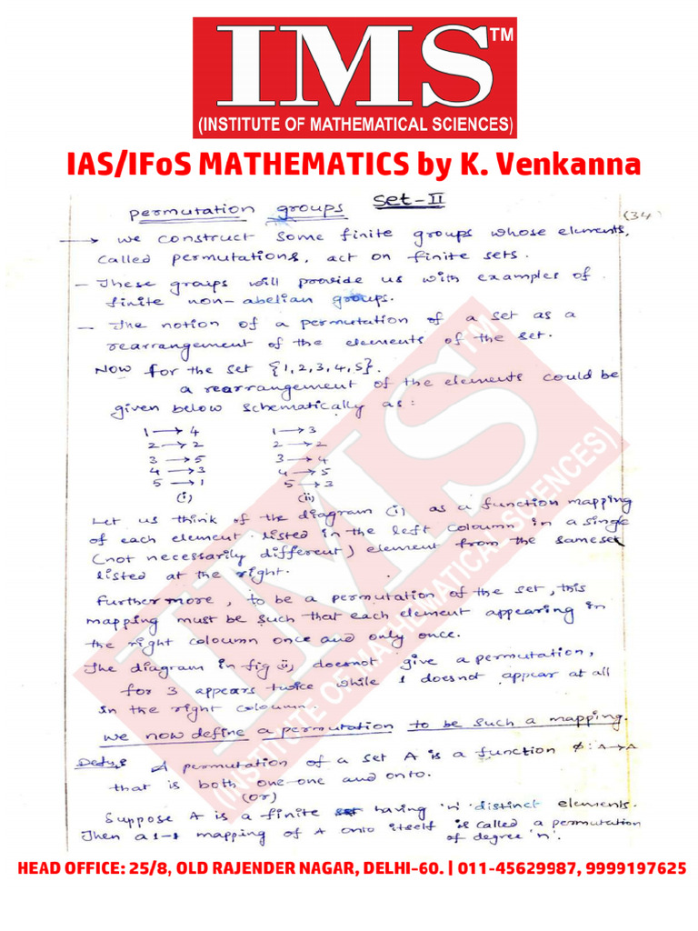 Set 2 Permutation Groups Pdf
