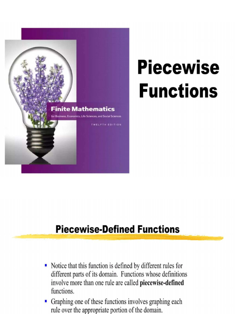 PIECEWISE FUNCTIONS | PDF
