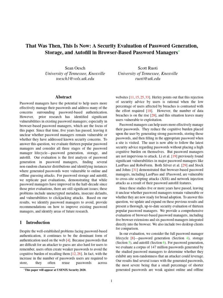 A Security Evaluation of Password Generation | PDF | Password ...