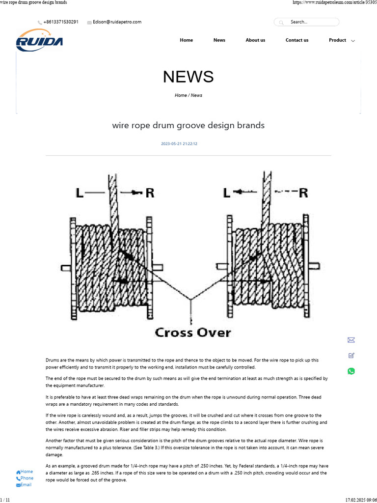 Wire Rope Drum Design Guidelines | PDF | Wire | Rope