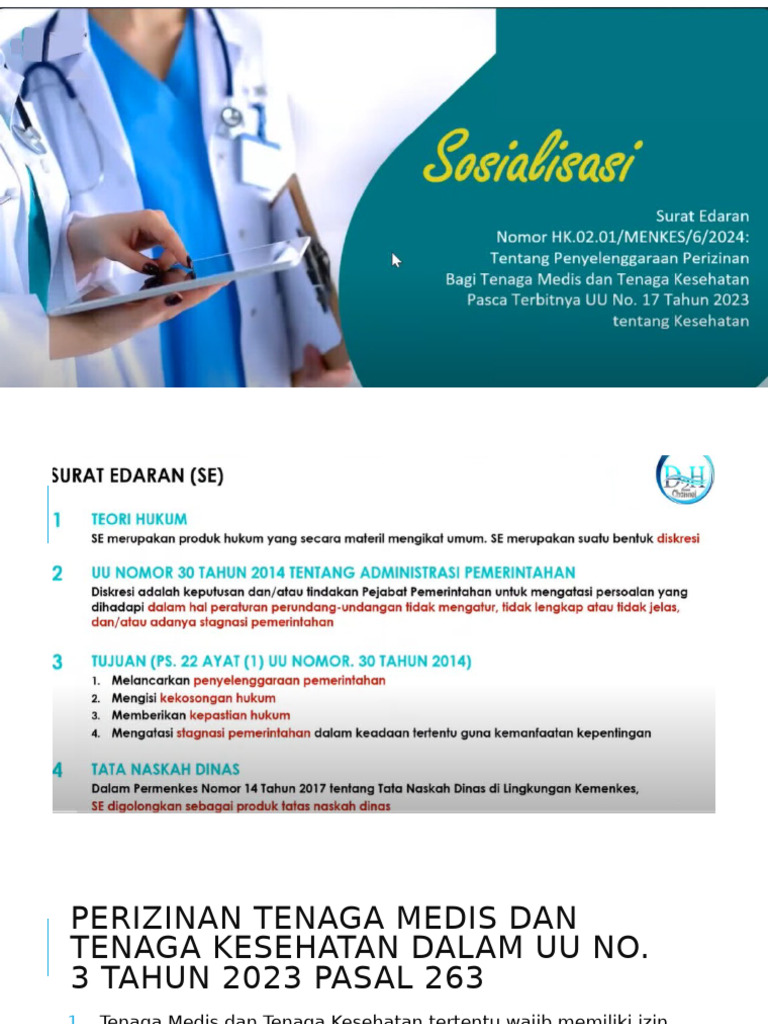 Perizinan Tenaga Medis dalam UU 3/2023 | PDF