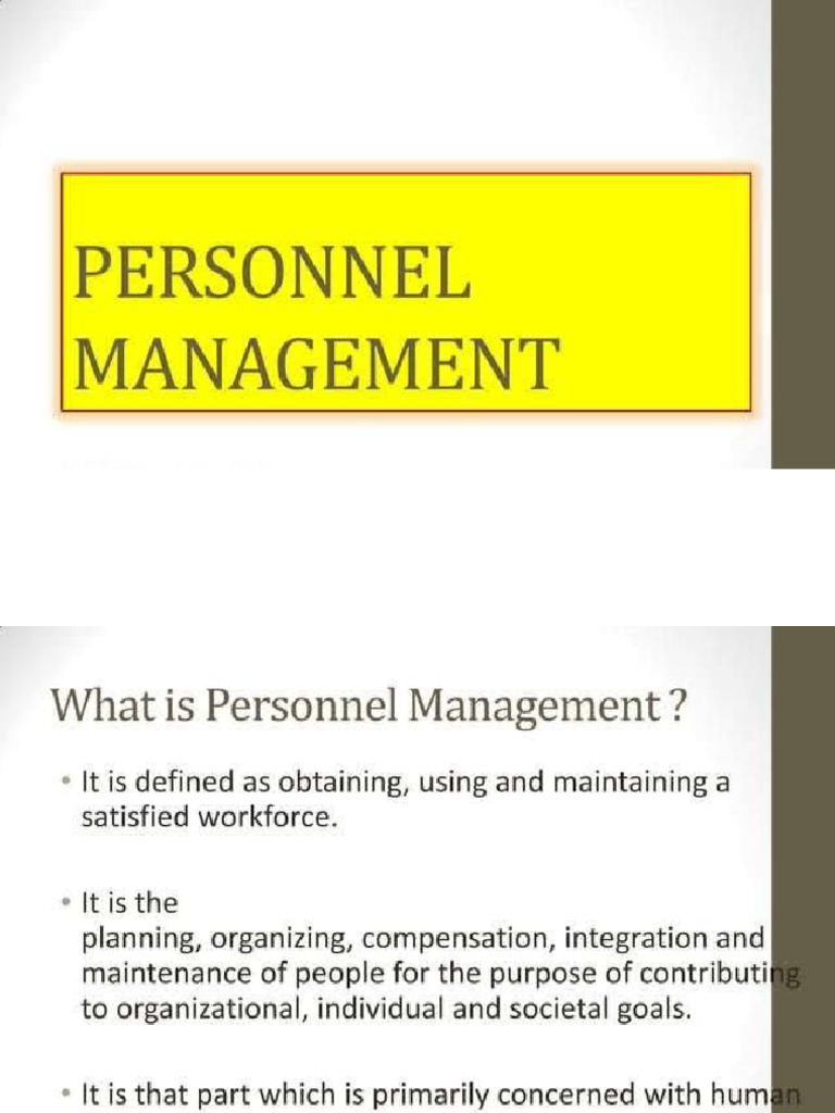 Personnel Management Overview | PDF