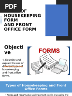 Housekeeping and Front Office Forms Guide | PDF | Housekeeping