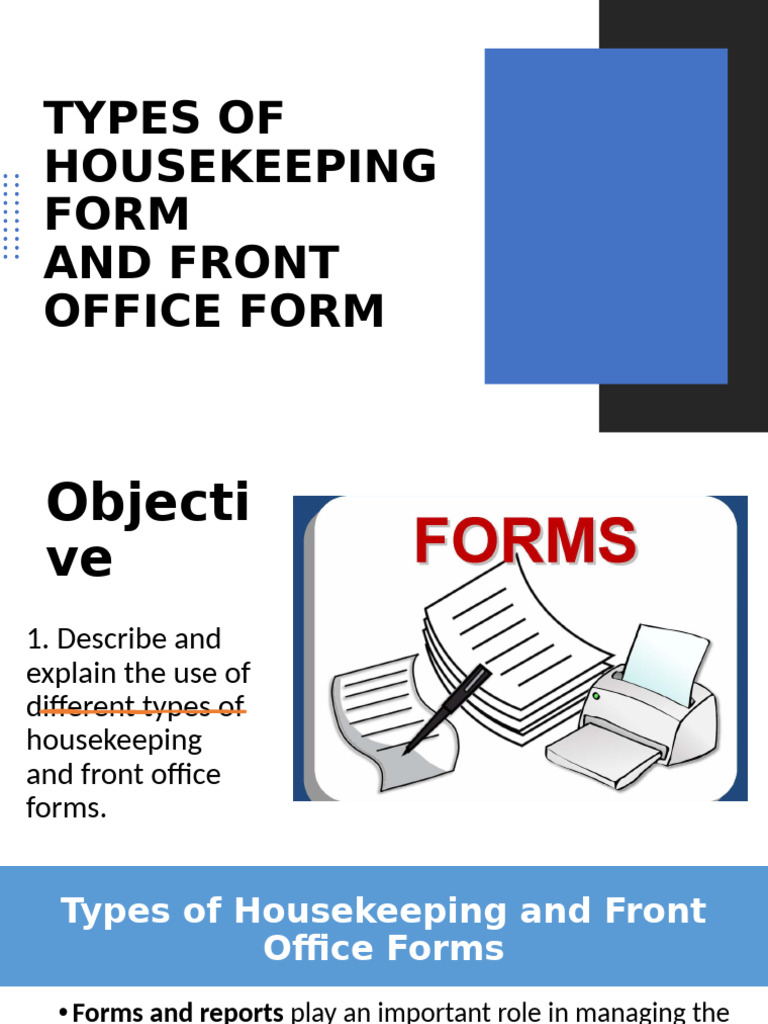 q1 Class 2 - Types of Housekeeping Form | PDF | Housekeeping