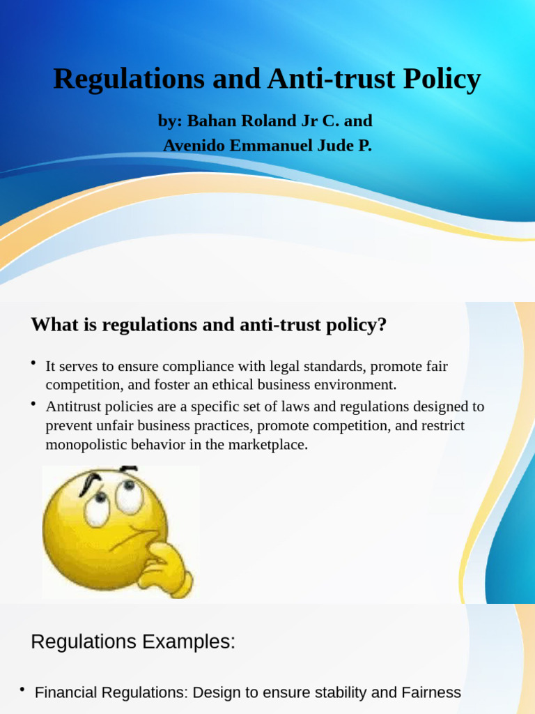 Understanding Regulations & Antitrust Policy | PDF | Competition Law ...