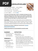 Classic Éclair Choux Paste | PDF