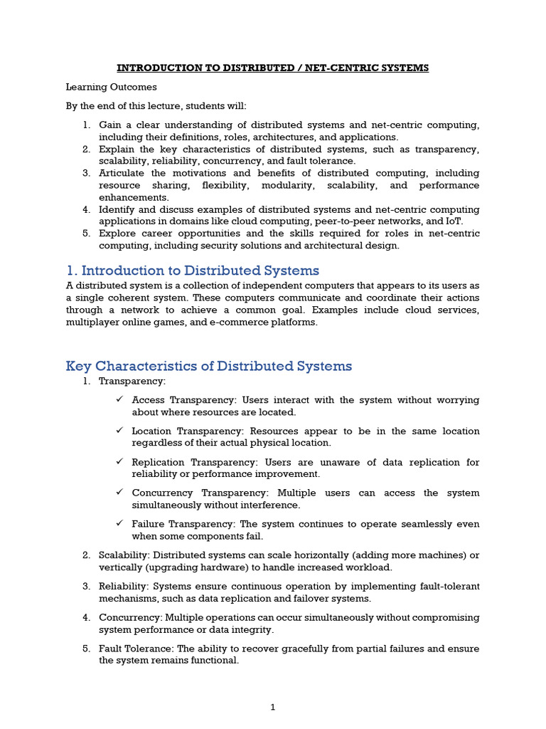 Module 1 Introduction To Distributed Net Centric S - 250203 - 025051 | PDF | Cloud Computing ...