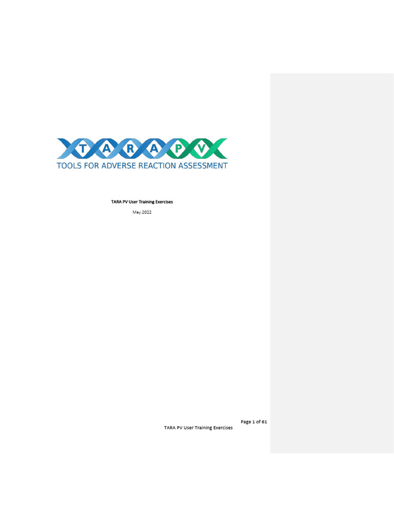 TARA PV Case Processing Training Exercises | PDF