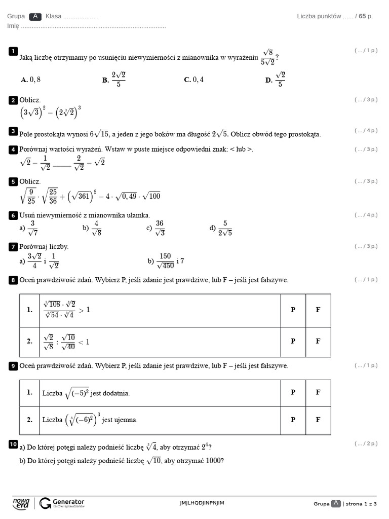 Aaa Test (Z Widoczną Punktacją) - 4 | PDF