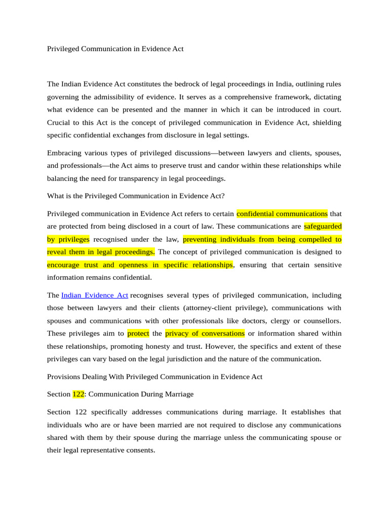 Spousal Privilege and Other Privileged Communication | PDF | Justice ...
