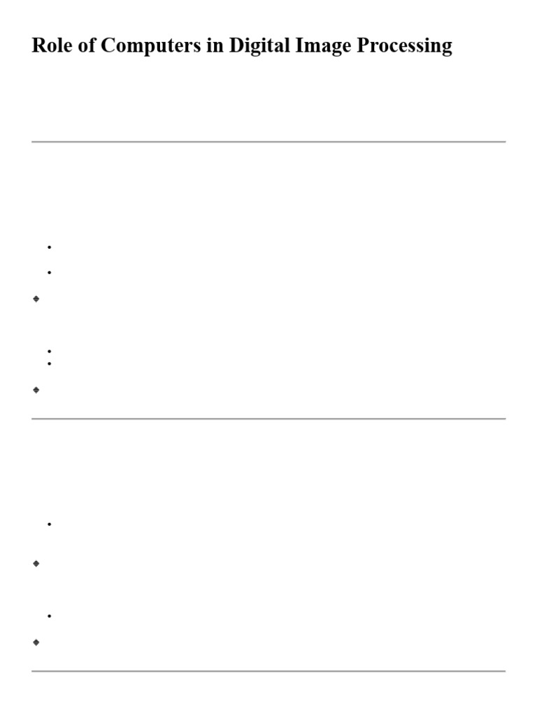 Role of Computers in Digital Image Processing & Image Data Formats | PDF | Data Compression ...