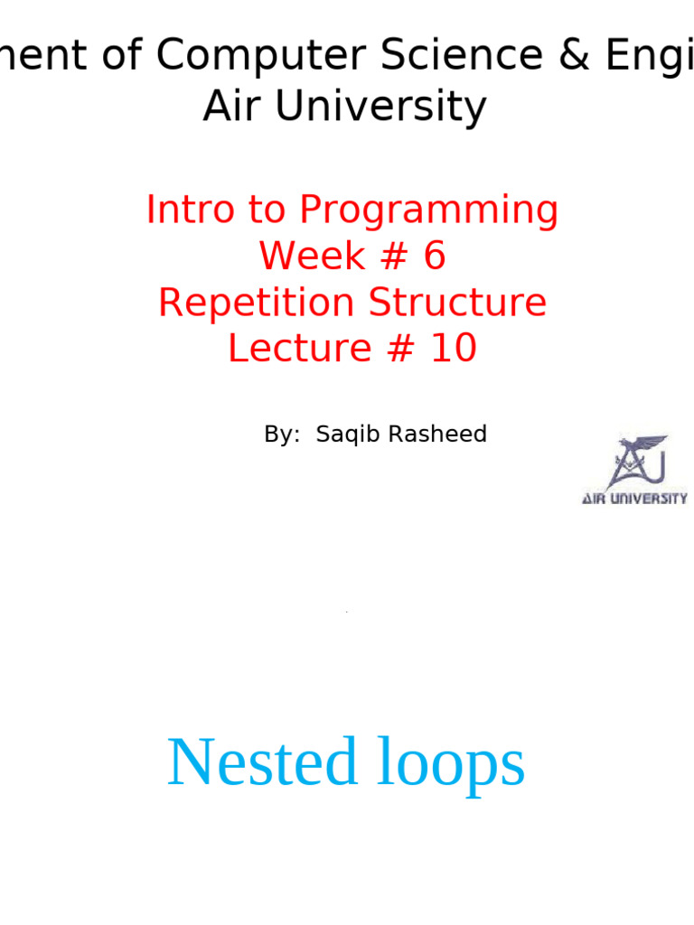 10 Lecture 10 Nested Loop | PDF | C++ | Php 10 Lecture 10 Nested Loop | PDF | C++ | Php