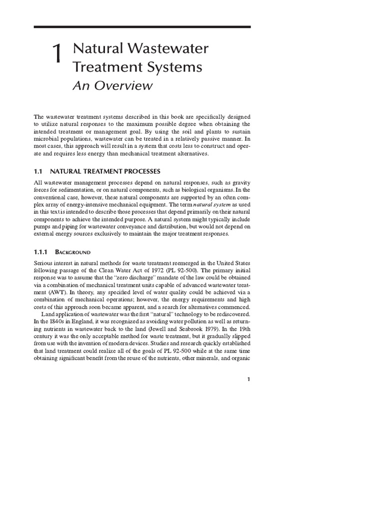 Natural Wastewater Treatment Systems | PDF