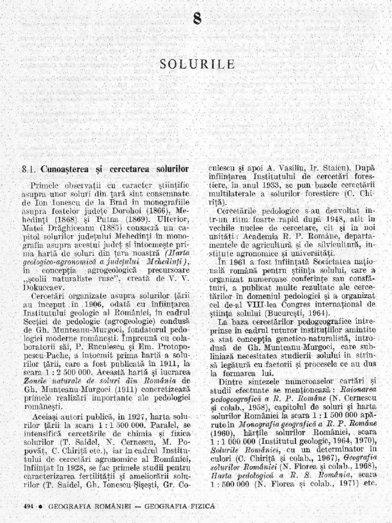 Geografia Romaniei_Ed. Academiei, vol I, Solurile (3) | PDF