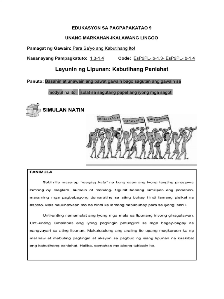 EsP_Grade9_Quarter1_Module2_Week2 | PDF